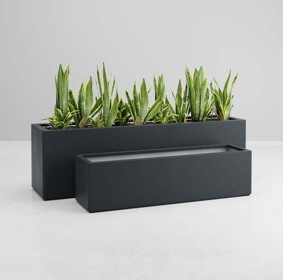 Maceteros rectangulares en fibra de vidrio en el color que usted desea ...
